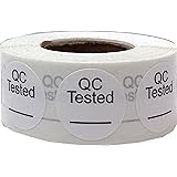 Amazon.com : White Circle with Black QC Approved Stickers, 1 Inch Round ...