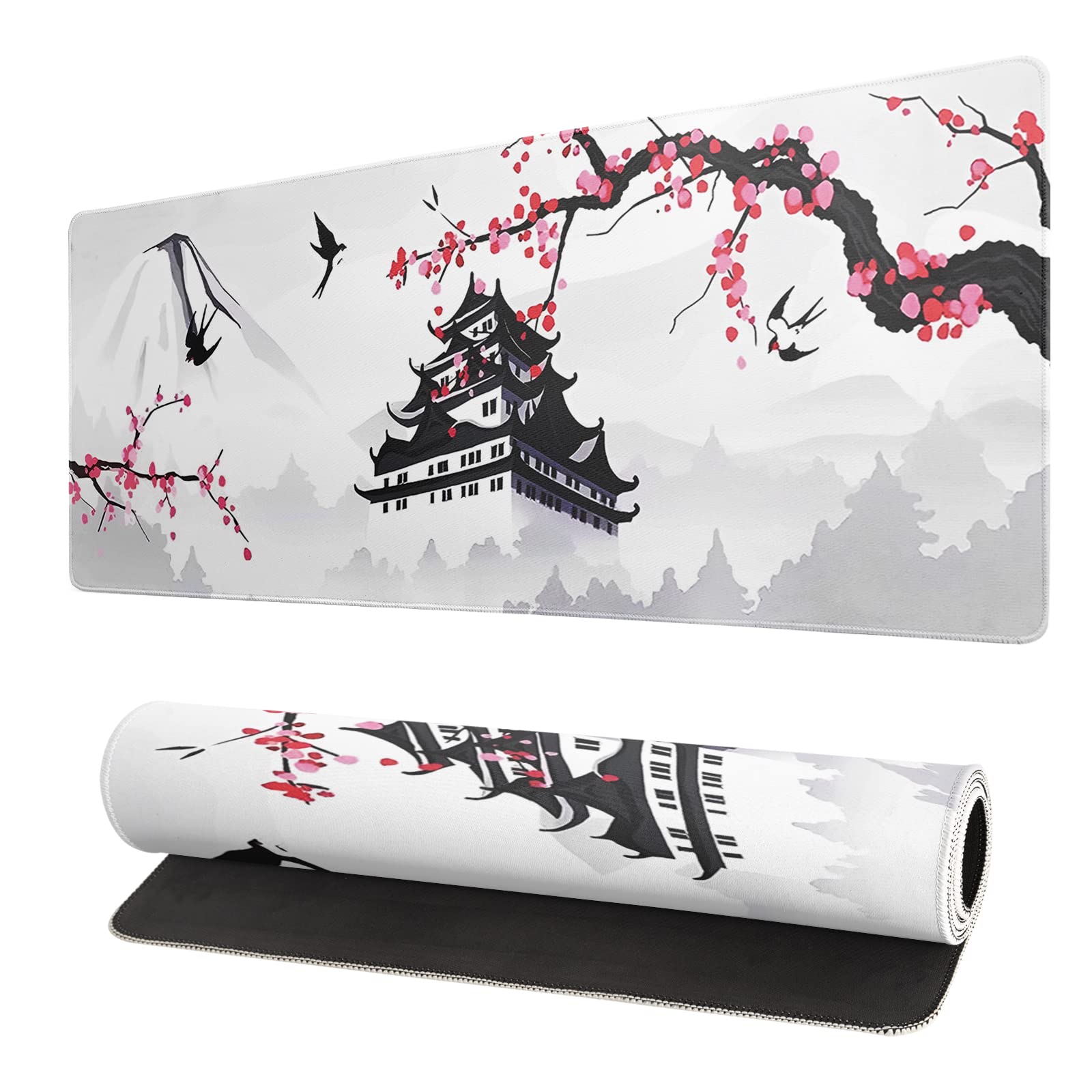 Japanese Cherry Blossom Gaming Mouse Pad 31.5 X 11.8 Inch Japanese ...