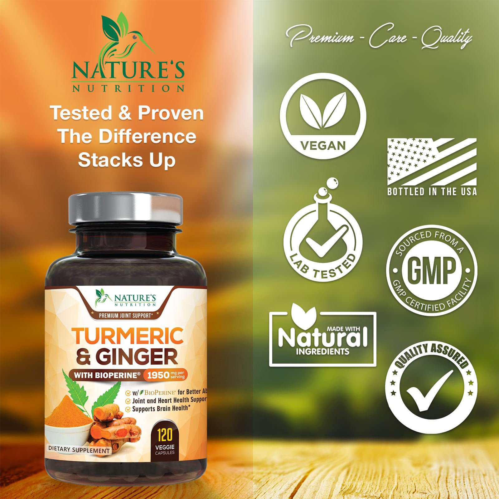 Mua Turmeric Curcumin with BioPerine & Ginger 95% Curcuminoids 1950mg ...