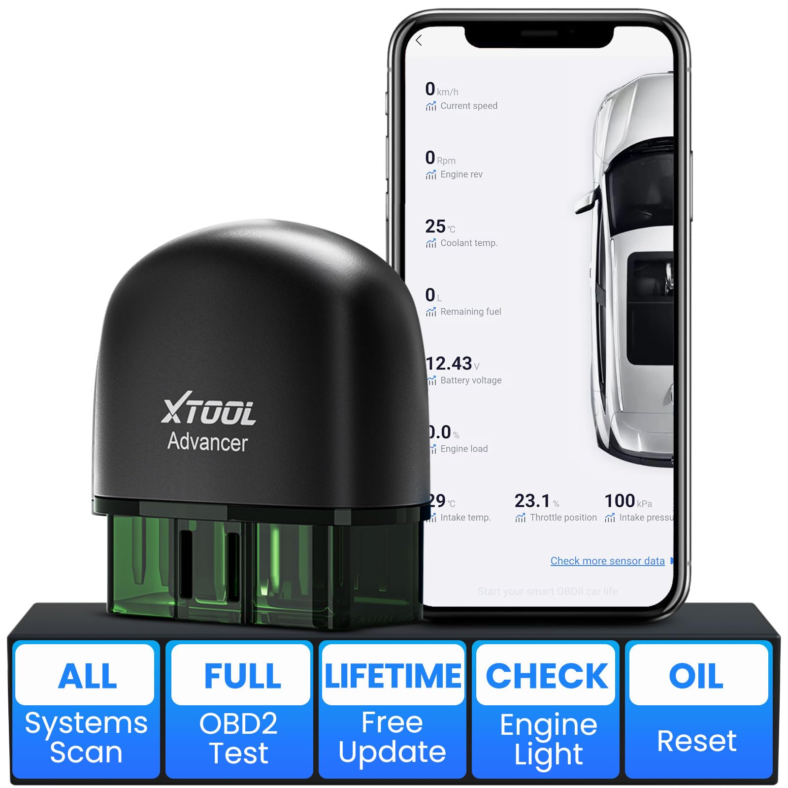 XTOOL AD20 Pro OBD2 Scanner for iPhone & Android: 2024 Enhanced Check ...