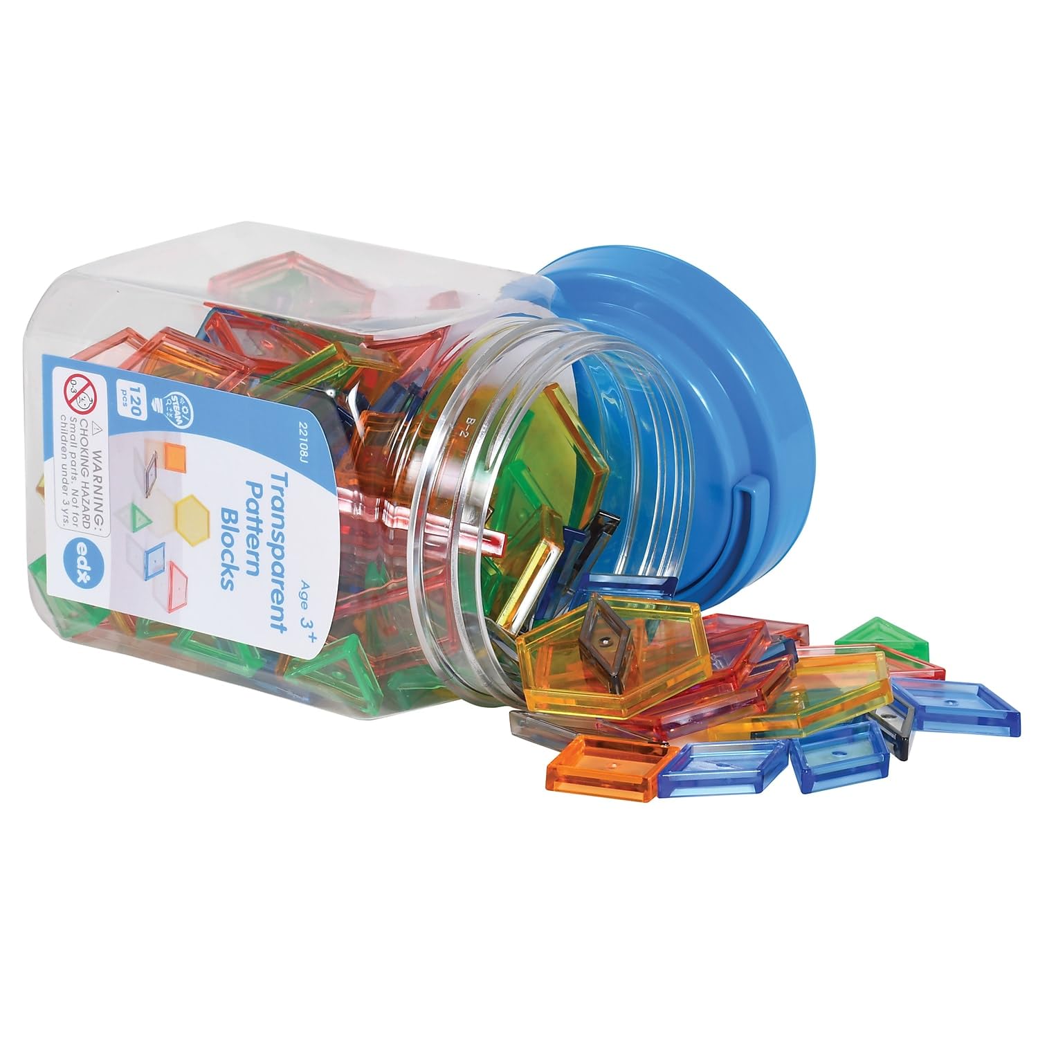Mua edxeducation Transparent Pattern Blocks - Mini Jar Set of 120 ...