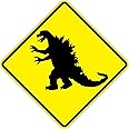 Amazon.com: Godzilla - 18 x 18 Warning Signs. 3M High Intensity ...