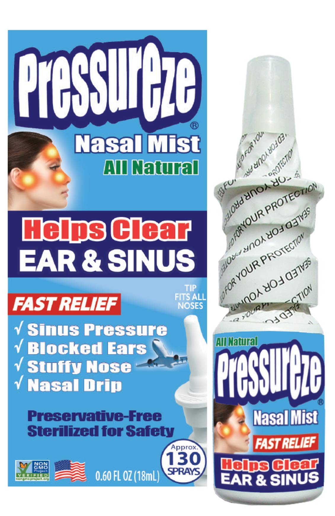 Mua Pressureze Nasal Spray - Natural, Preservative-Free, Sterile - Fast ...