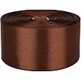 Amazon.com: Nsilu 2 inch Brown Satin Ribbon 50 Yards Solid Fabric ...