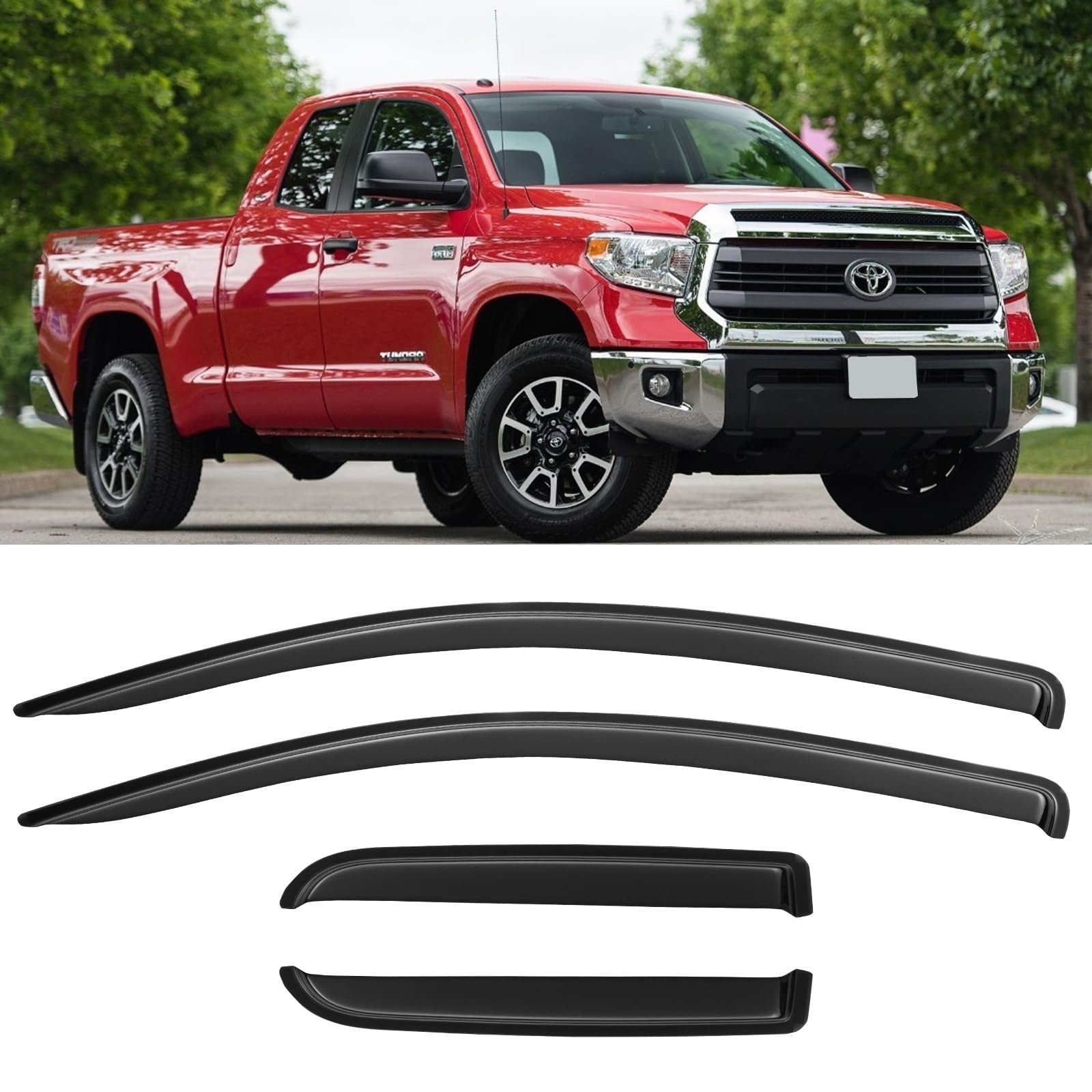 Cxdar Rain Guards Window Shield for 2007-2021 Toyota Tundra Double Cab ...