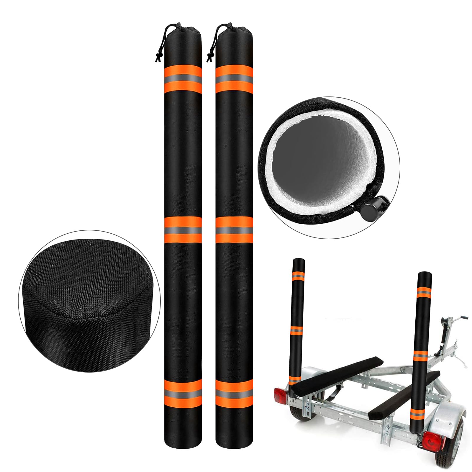 Boat Trailer Guide Pole Covers, 1 Pair Heavy Duty 600d Oxford Cloth ...