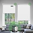 Amazon.com: DONGFXK Motorized Blinds with Remote, Blackout Cooling Automatic Shades with Solar ...