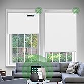 Amazon.com: DONGFXK Motorized Blinds with Remote, Blackout Cooling Automatic Shades with Solar ...