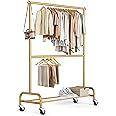Amazon.com: MISSLO Gold Clothing Racks for Hanging Clothes Heavy Duty ...