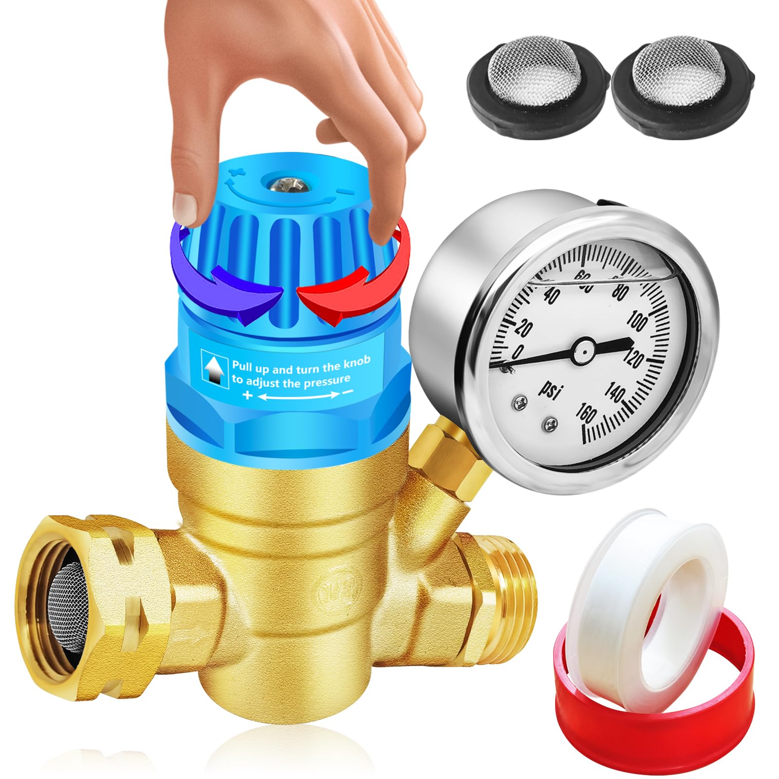 Mua Boltigen Handle Adjustable RV Water Pressure Regulator, 3/4’’ GHT ...