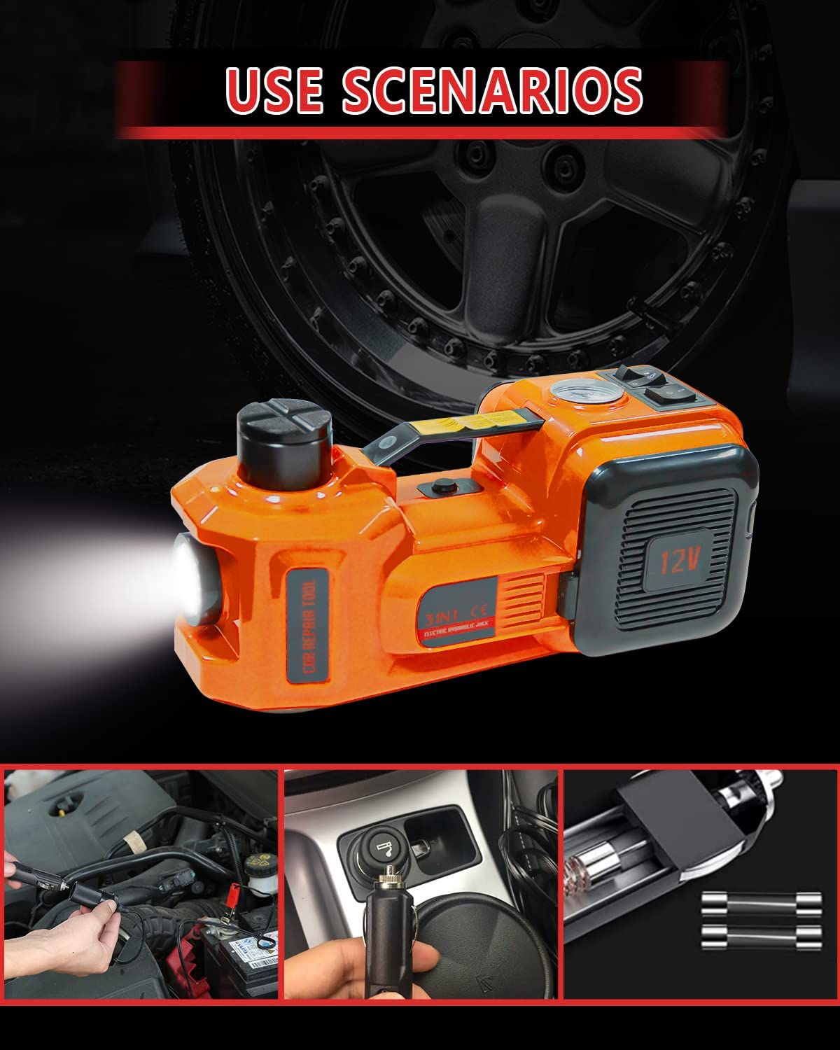 Mua Electric Car Jack Kit 5Ton 12V Hydraulic Car Jack with Electric ...