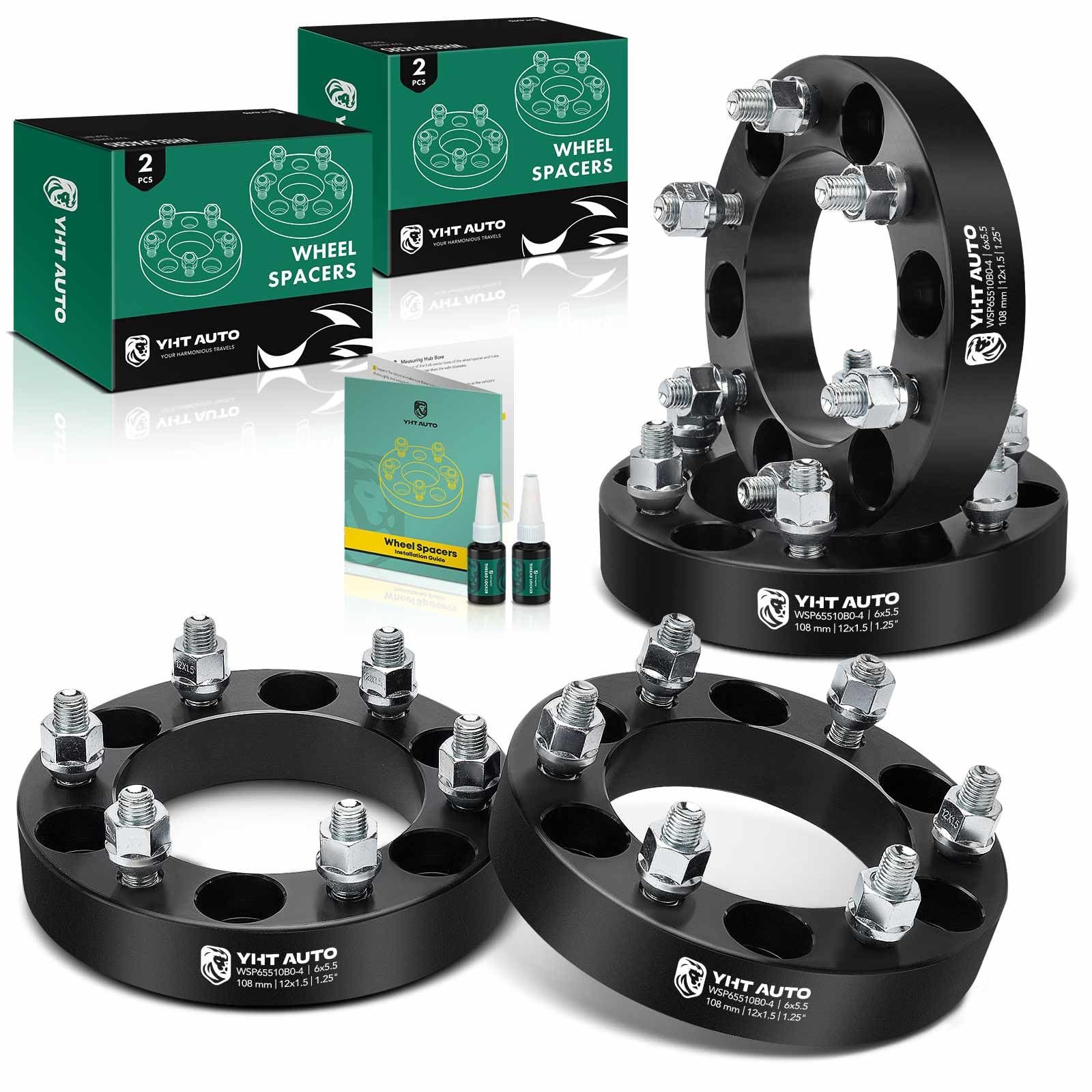 YHTAUTO 6x5.5 Wheel Spacers 1.25 inch Compatible with Toyota, Chevrolet ...