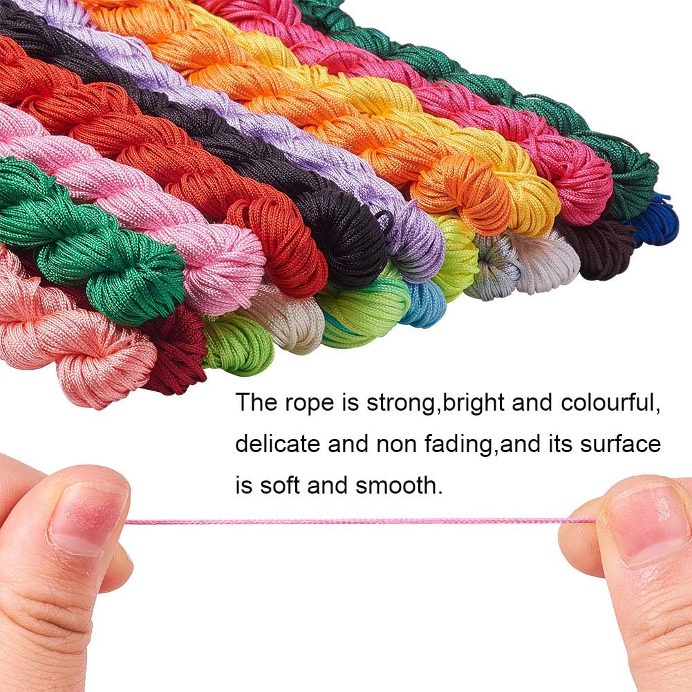PandaHall Elite 19 bundles 12m/bundle 2mm Chinese Knotting Cord Nylon ...