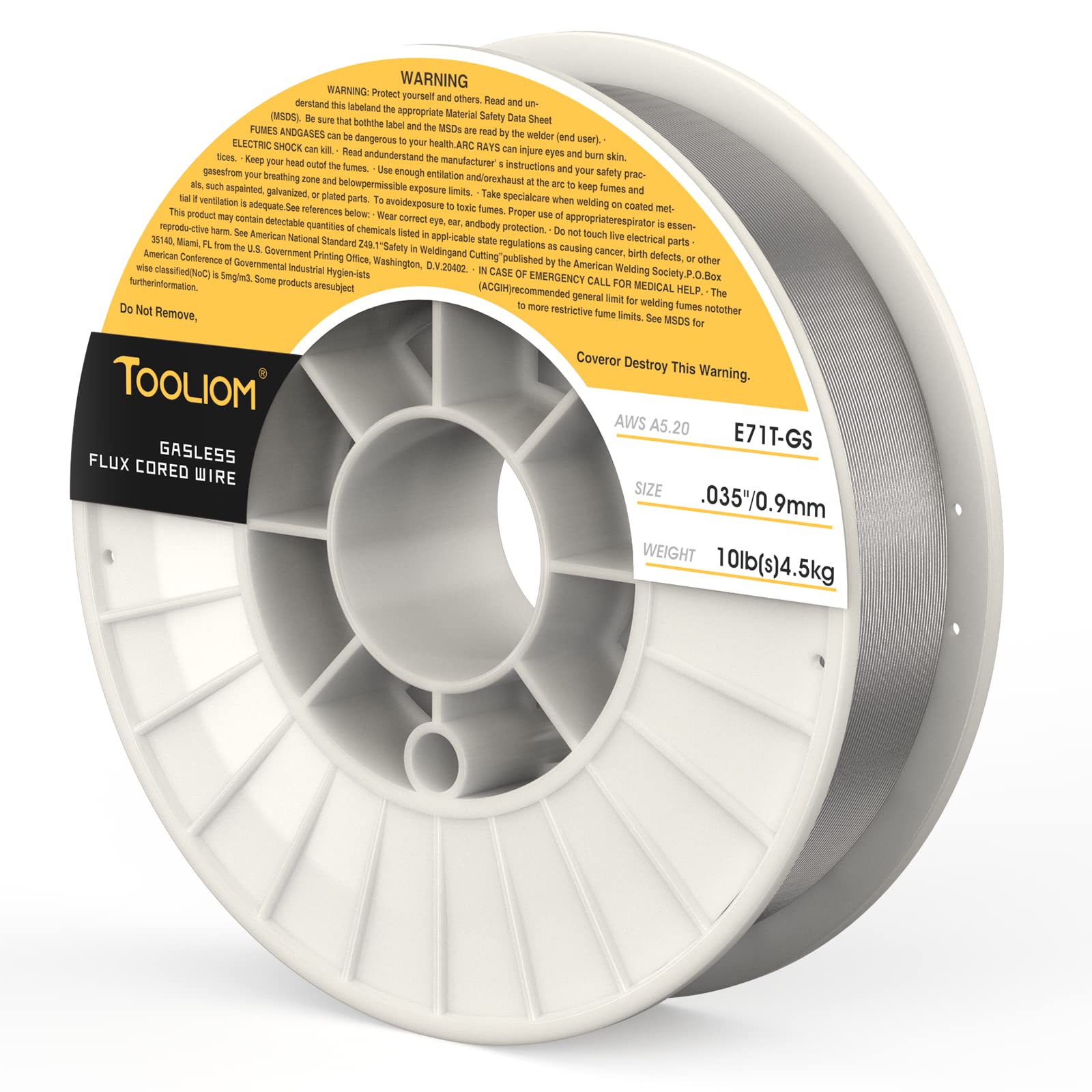 TOOLIOM E71T-GS .035" Diameter 10-Pound Spool Flux Core Self-shielded ...