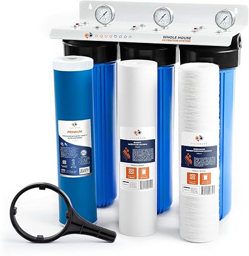 Aquaboon 3-Stage Whole House Water Filter System with Chlorine ...