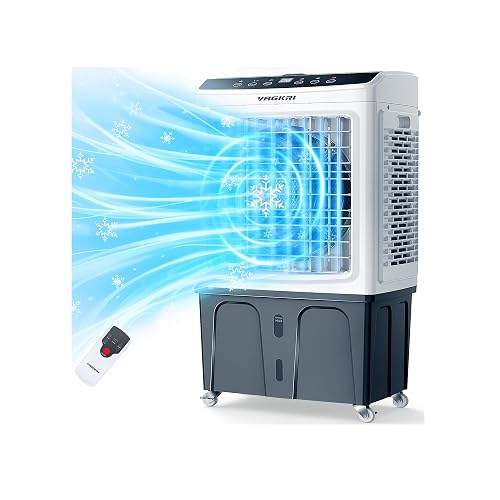 VAGKRI 35" Evaporative Air Cooler, 2800CFM Swamp Cooler, 120 ...