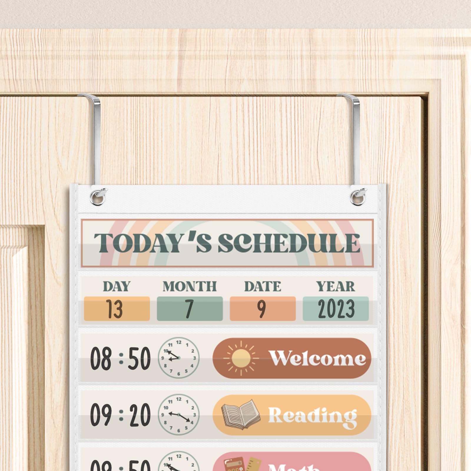 Mua Godery BOHO Daily Schedule Pocket Chart for Classroom with 24 Cards ...