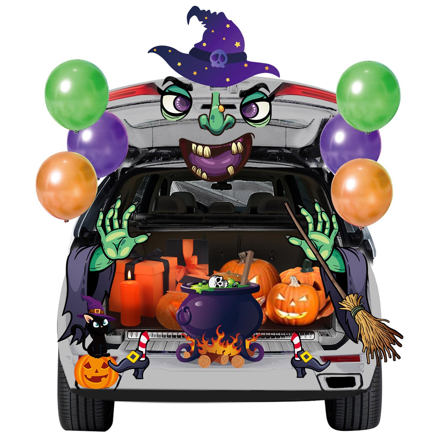 Noiclub Halloween Scary Witch Monster Face Trunk Or Treat Car ...
