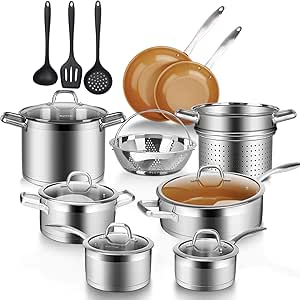 Amazon.com: Duxtop 17PC Professional Stainless Steel Induction Cookware ...