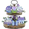 Amazon.com: Guoofu Spring Tiered Tray Decor, Purple Tulip Farmhouse ...