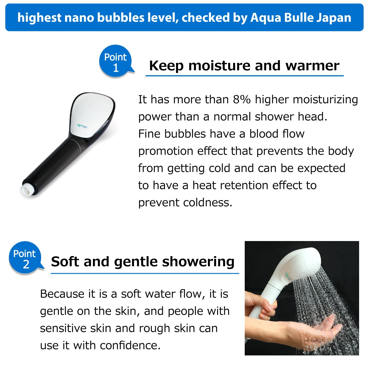 Mua Japan Made High Density Micro (nano) Bubble Shower Head by AQUA BULLE (Black), high density ...