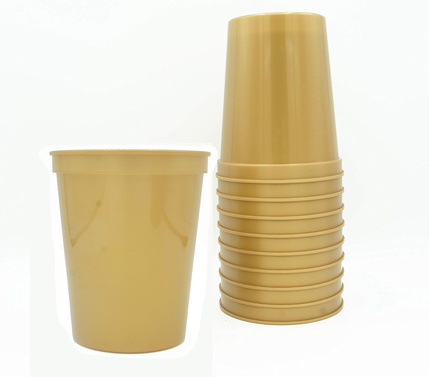 Amazon.com: 10 Pack - 16 oz Reusable Plastic Stadium Cups - Blank ...