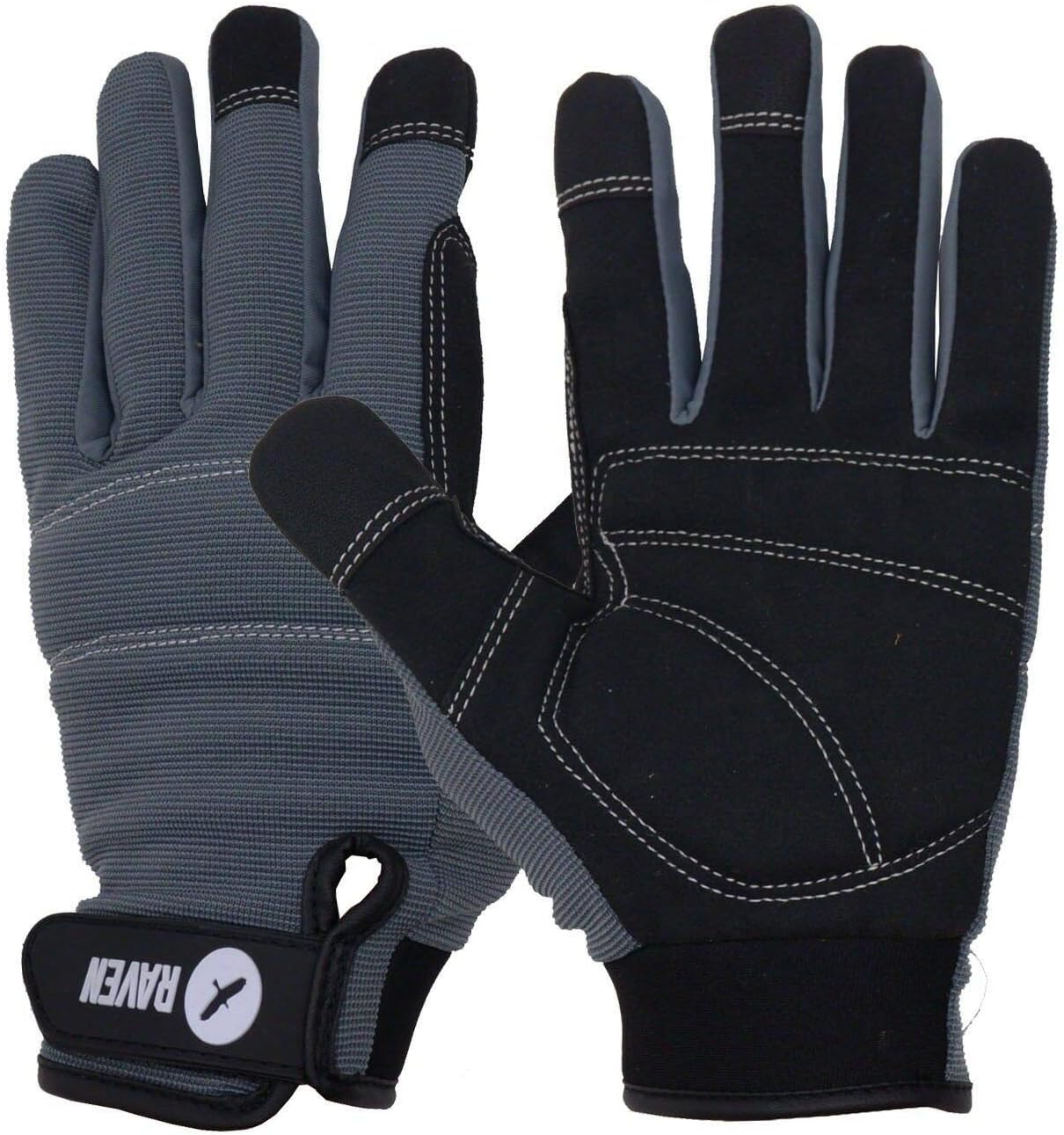 Raven Metal Detecting Gloves Mechanics Gloves (Medium, Navy/Black ...