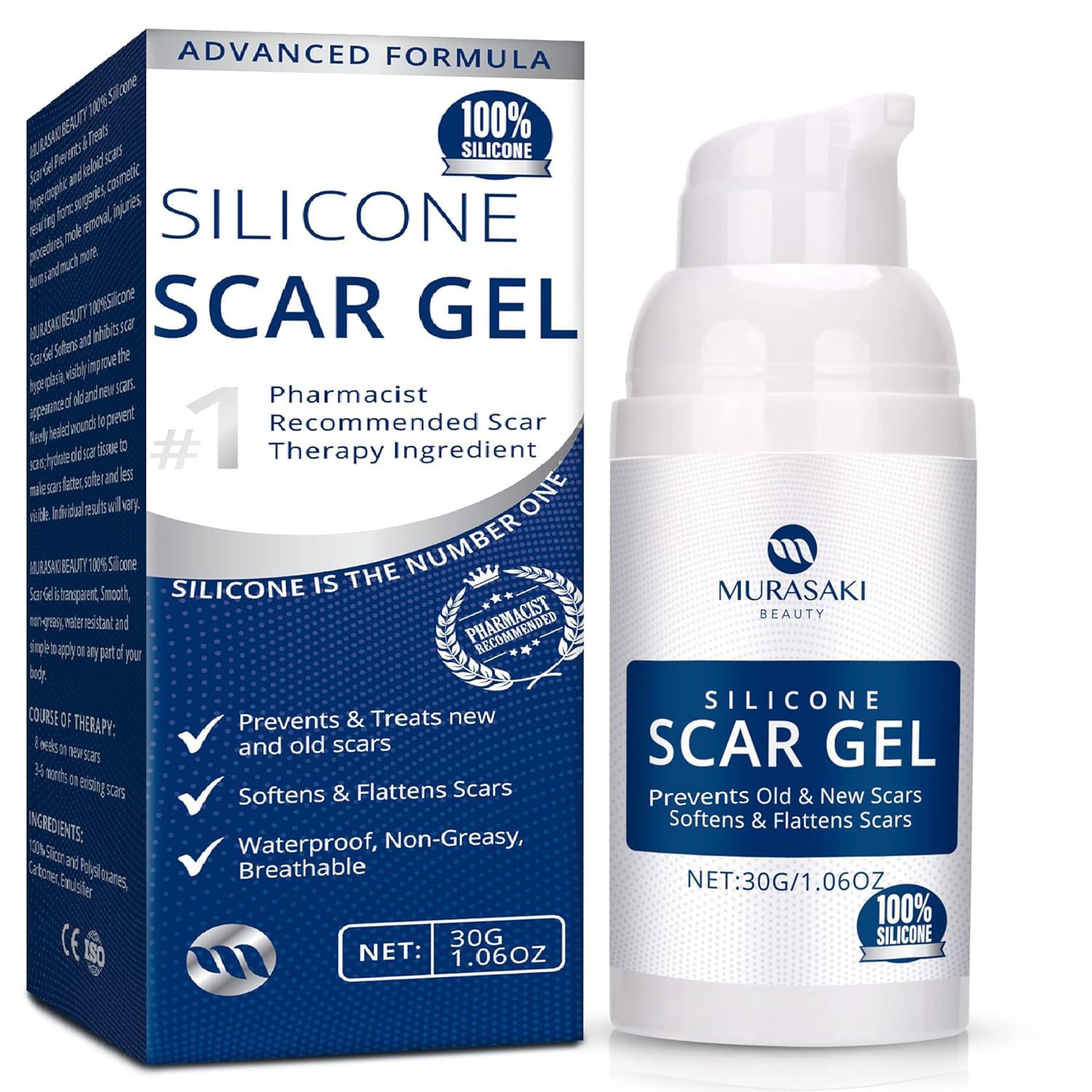 100% Silicone Scar Gel Scar Cream - Advanced Scar Gel for Surgical ...