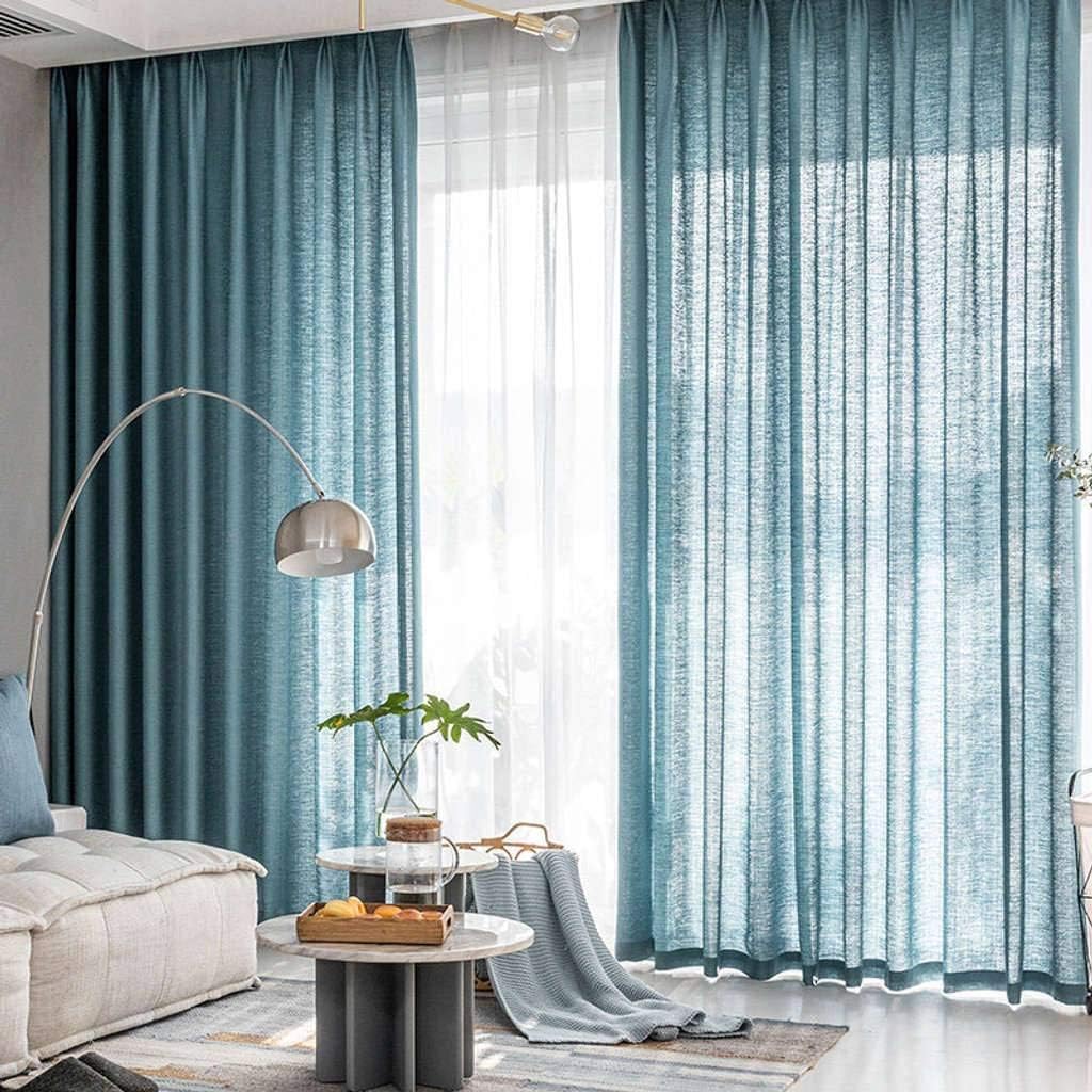 Translucent Curtain, Sheer Voile Decorative Soft Blackout Curtain with ...