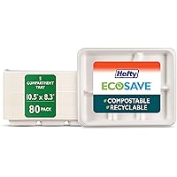 Hefty ECOSAVE Compostable Disposable 5-Compartment Paper Plates Dinner ...