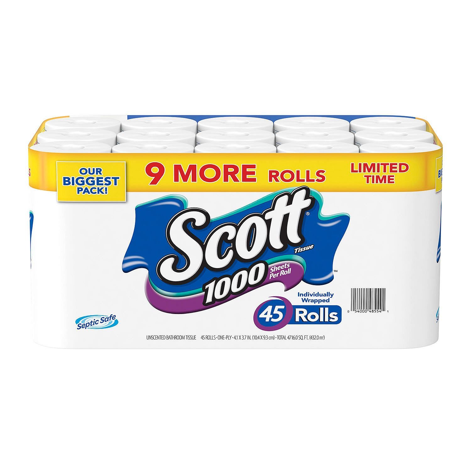 Home, Furniture & DIY Scott 1100 Unscented Bath Tissue Bonus Pack 1-ply ...