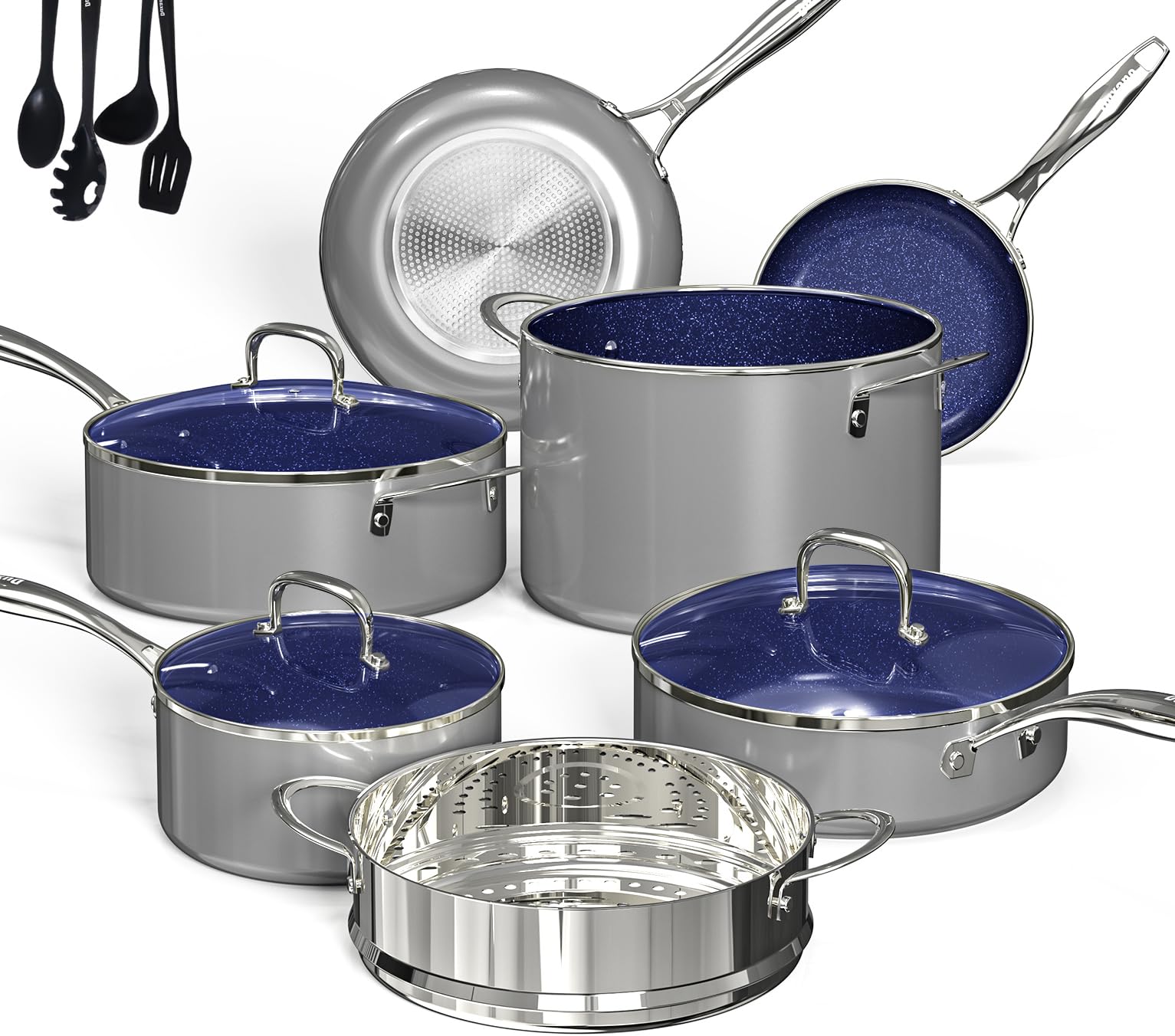 Deluxe DUXANO 14PC Healthy Pots and Pan With 9H Anti-scratch Coating, 2 ...