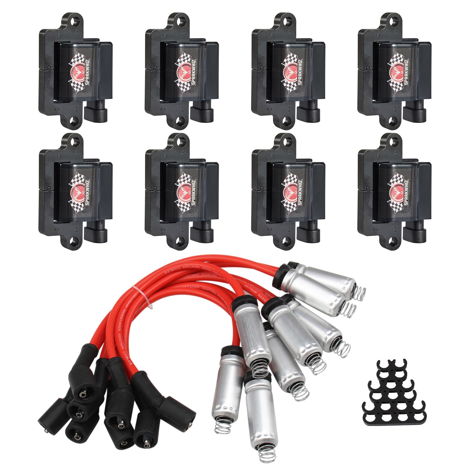 UF271 Square Ignition Coils and 748EE Spark Plug Wires Set, Compatible ...
