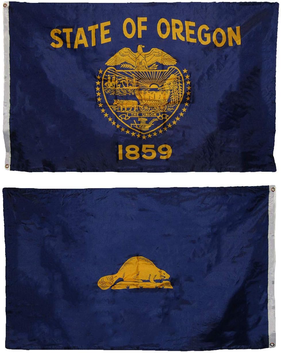 Amazon.com : AES 3x5 State of Oregon 3'x5' Double Sided Super Polyester ...