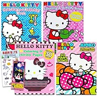 Hello Kitty Set of 3 Jumbo Coloring and Activity Books with Stickers ...