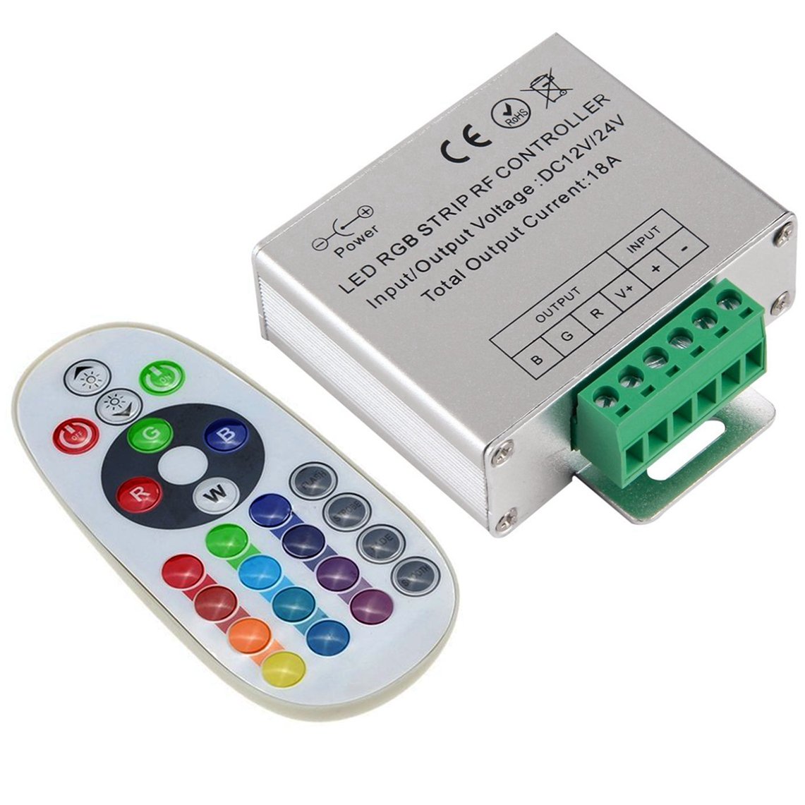 Mua DC 12V-24V 18A LED Lights Controller 24Key RGB Remote Controller ...