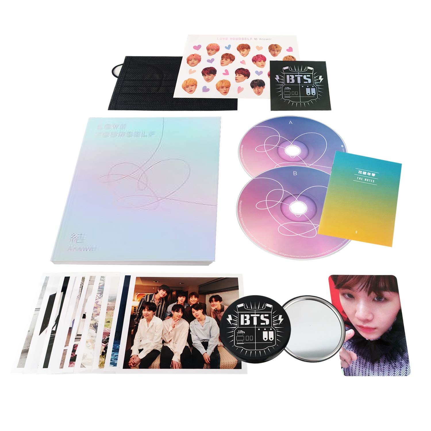 BTS Album - LOVE YOURSELF 結 ANSWER 2CD + Photobook +Mini Book + Sticker Pack + Folded Poster ...