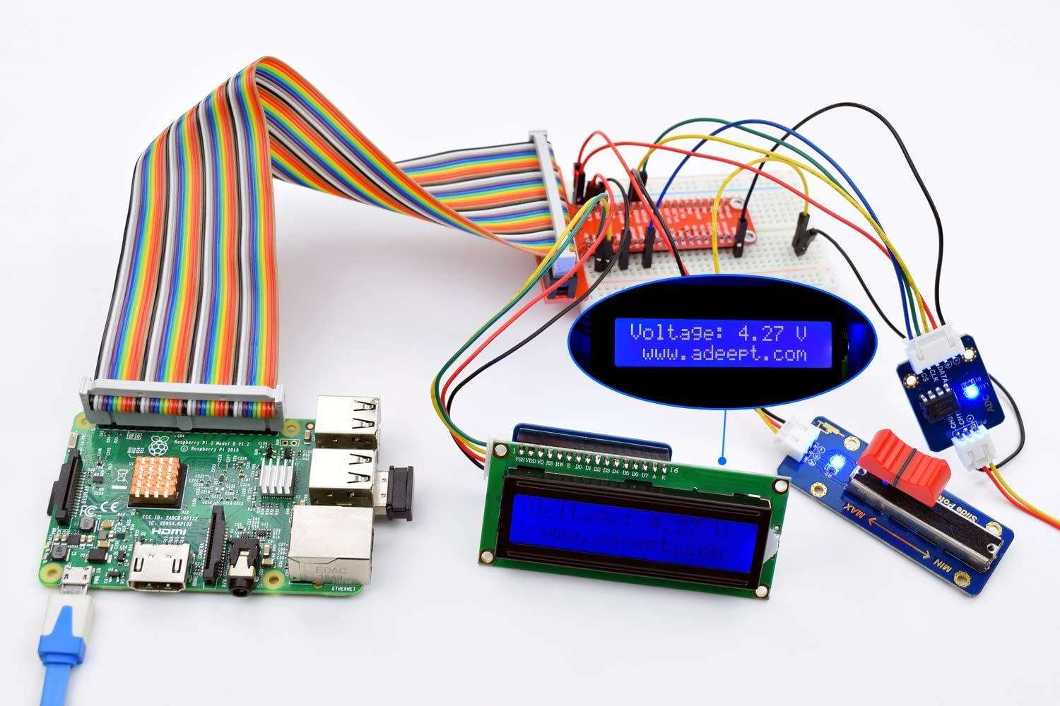 Adeept 46 Modules Ultimate Sensor Kit for Raspberry Pi 3,2 B/B+, BMP180, DHT11, Raspberry Pi ...