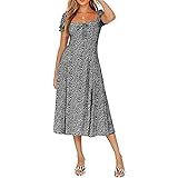 R.Vivimos Women Summer Cotton Spaghetti Strap Button Up Sexy Backless Midi Dress with Pockets at ...