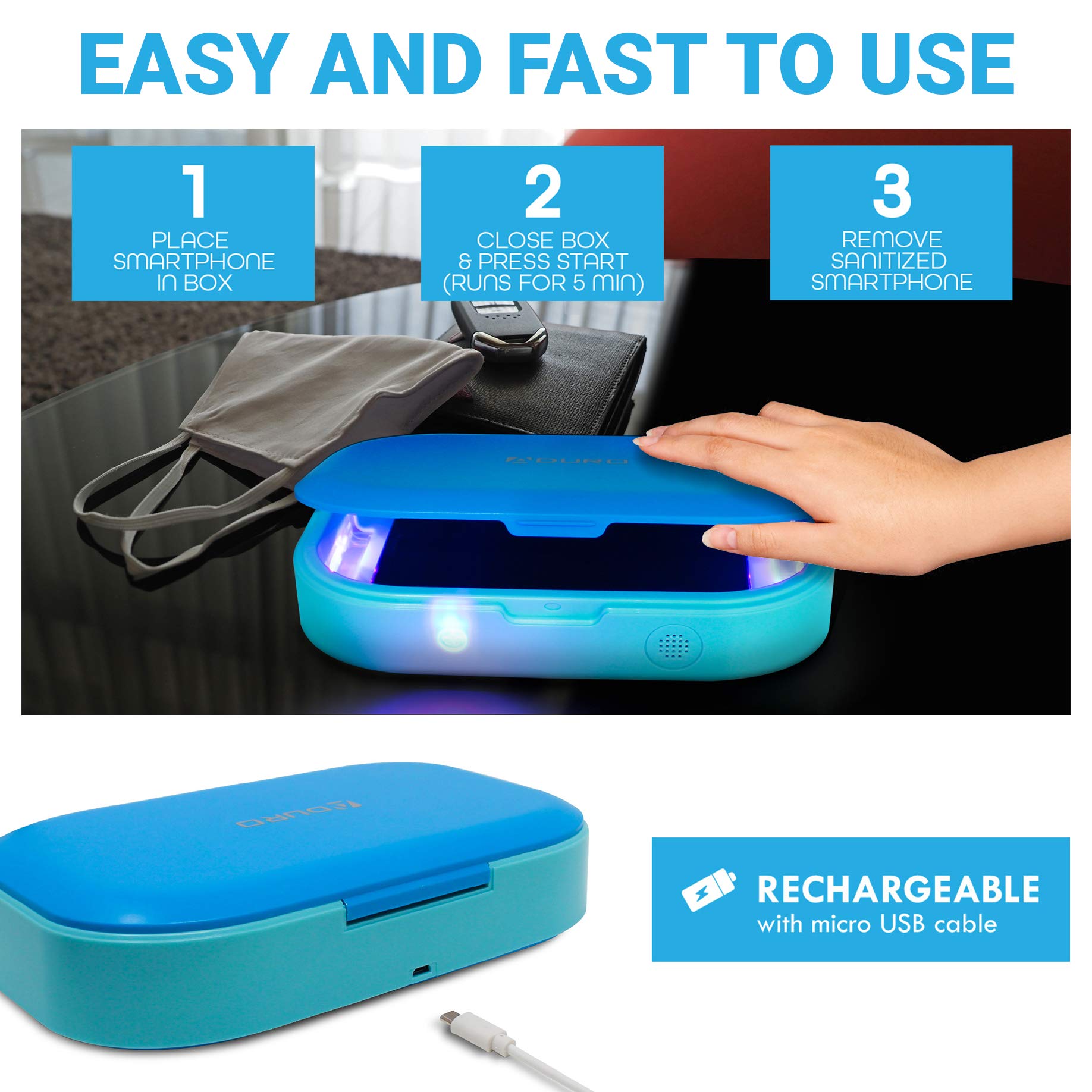 Mua Aduro Phone Sanitizer Box U-Clean Cell Phone Cleaner UV Light ...