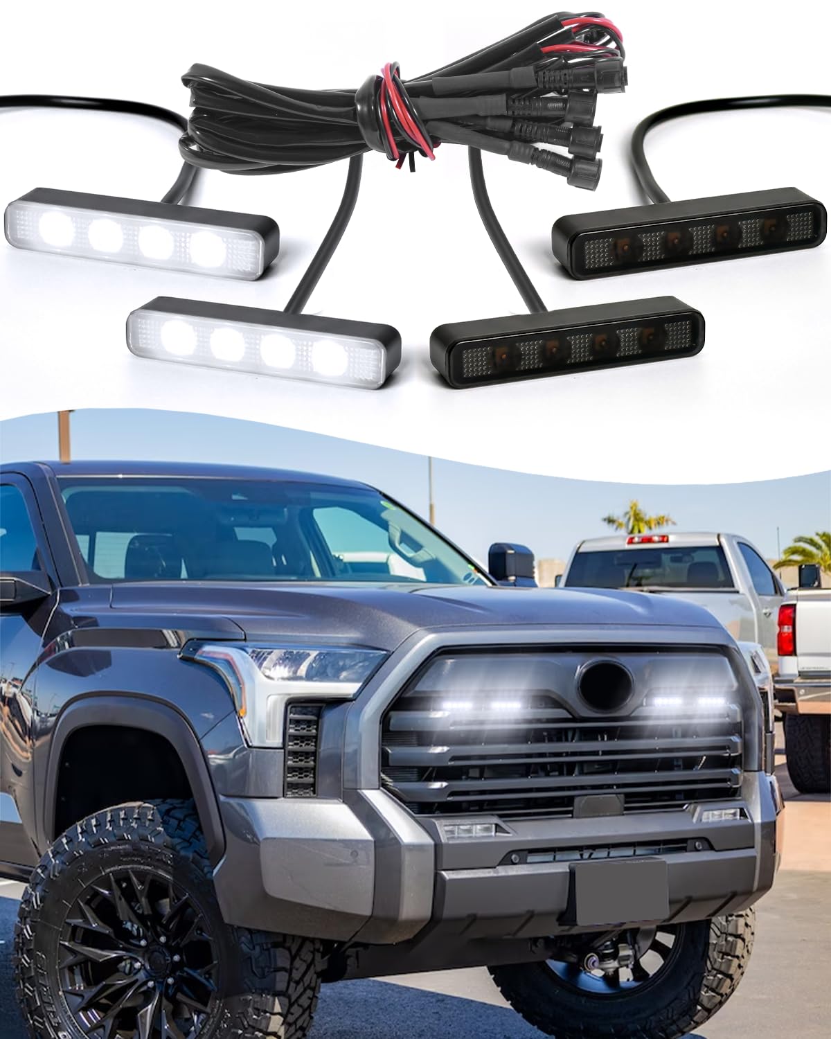 LED Grill Lights for 2022 2023 2024 Toyota Tundra Raptor Lights for Tundra OEM Grille Light SR ...