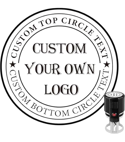 Rubber Stamps Custom Custom Business Logo Double Round Border Stamp - 3 ...