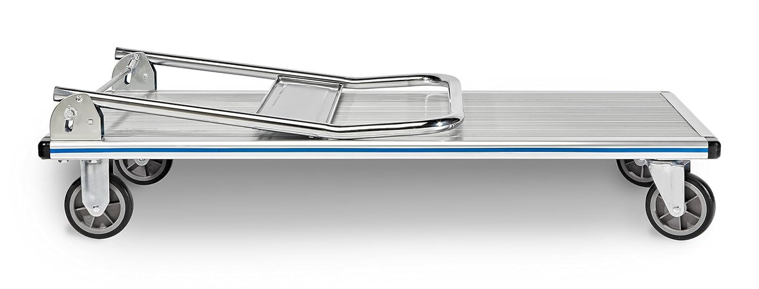 Flatbed Cart Single Handle 48 x 24 600 lbs Capacity 5 Non-Marking ...