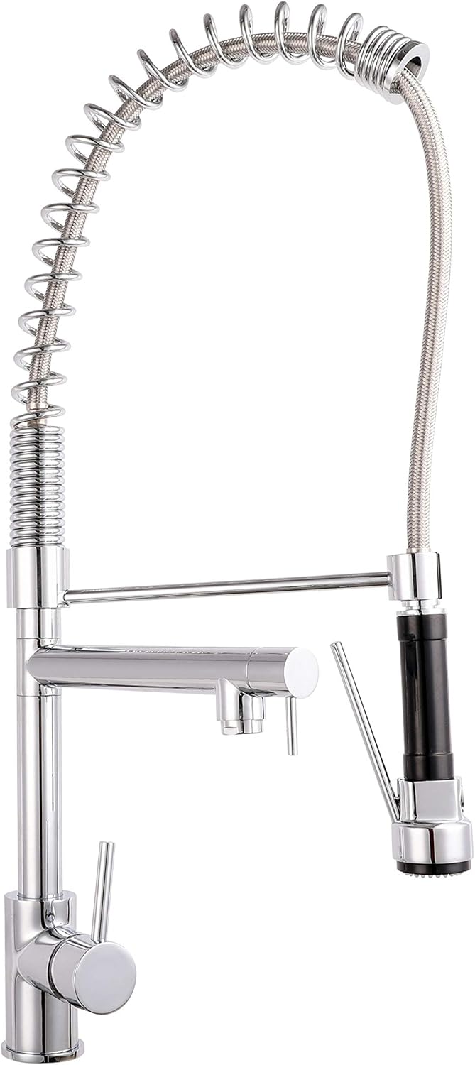 Nuie KC311T Modern Kitchen Tall Side Action Tap with Lever Handles and ...