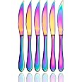 Amazon.com: Multi-color Ultra-Sharp Serrated Solid Handle Steak Knives ...