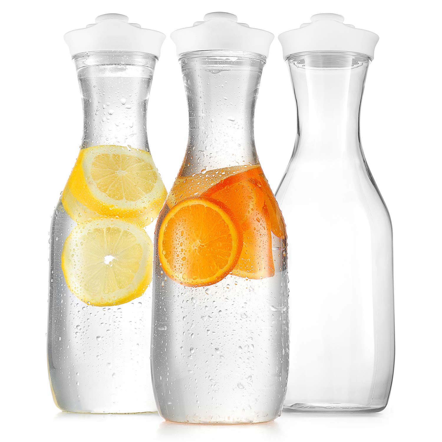 DilaBee Water Carafe with Lids - 50 Oz - Plastic Juice Pitcher Carafes ...
