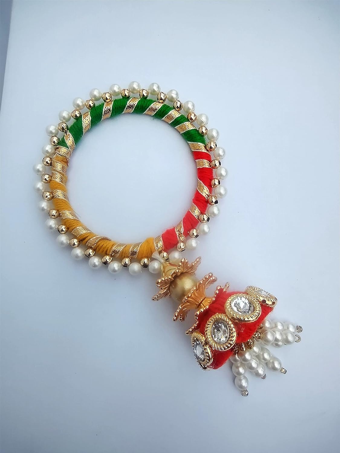 Fancy Designer Stone Pearl Kada (Rakhi) for Ladies | Rakhi for Girls ...