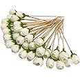 Amazon.com | 100pcs White Flower Bud Toothpicks, 4.7 Inch Fancy Sticks ...