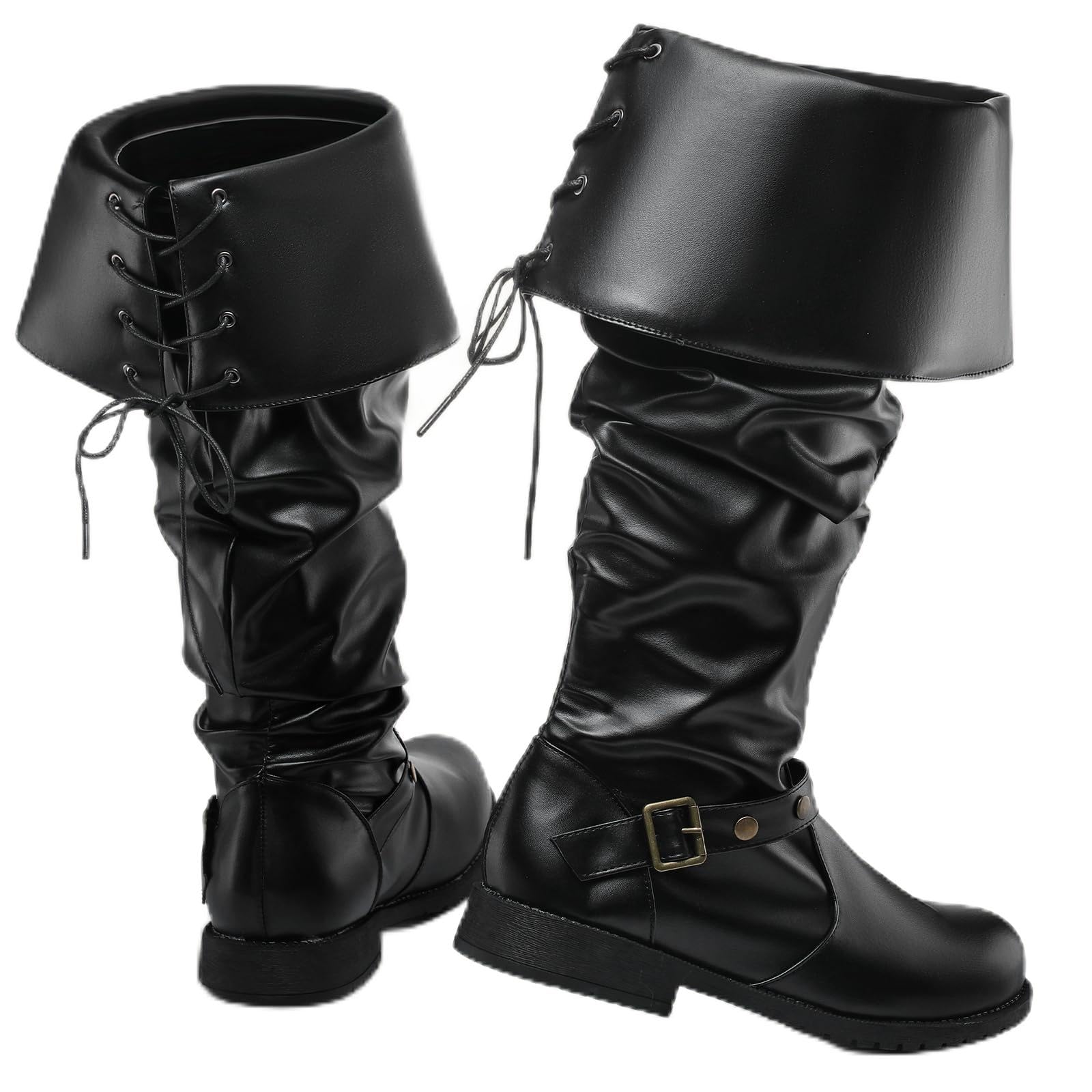 Yearntown Medieval Pirate Boots Men Renaissance Boots Halloween Viking ...