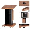 Mobile Podium Stand with Inclined Tabletop, Business Wooden Lecture ...